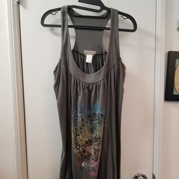 Belle Du Jour | Tops | Scoop Neck Racer Back Tunic Length Tank Top ...